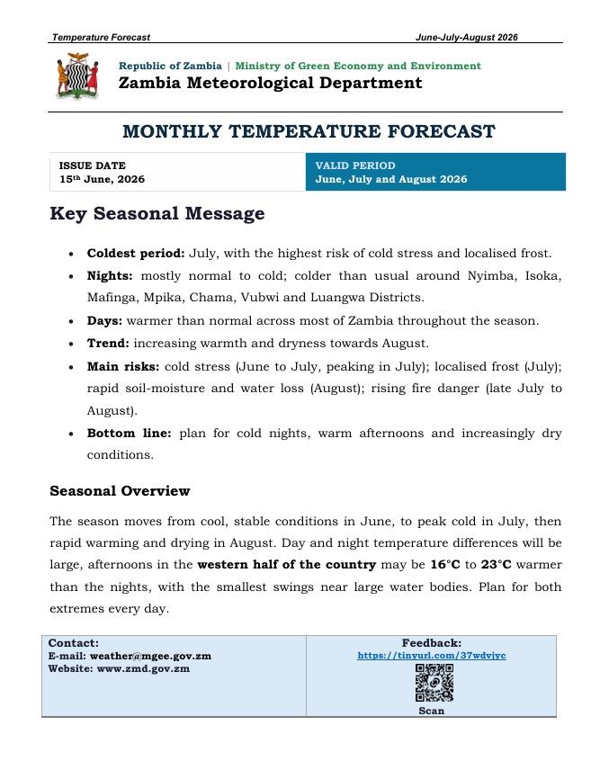 WINTER MONTHLY TEMPERATURE FORECAST 2026